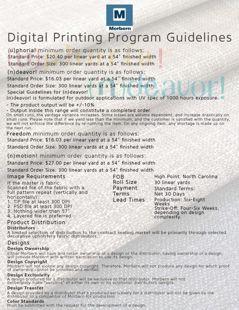 Digital Printing Program Guidelines 2019 - Morbern